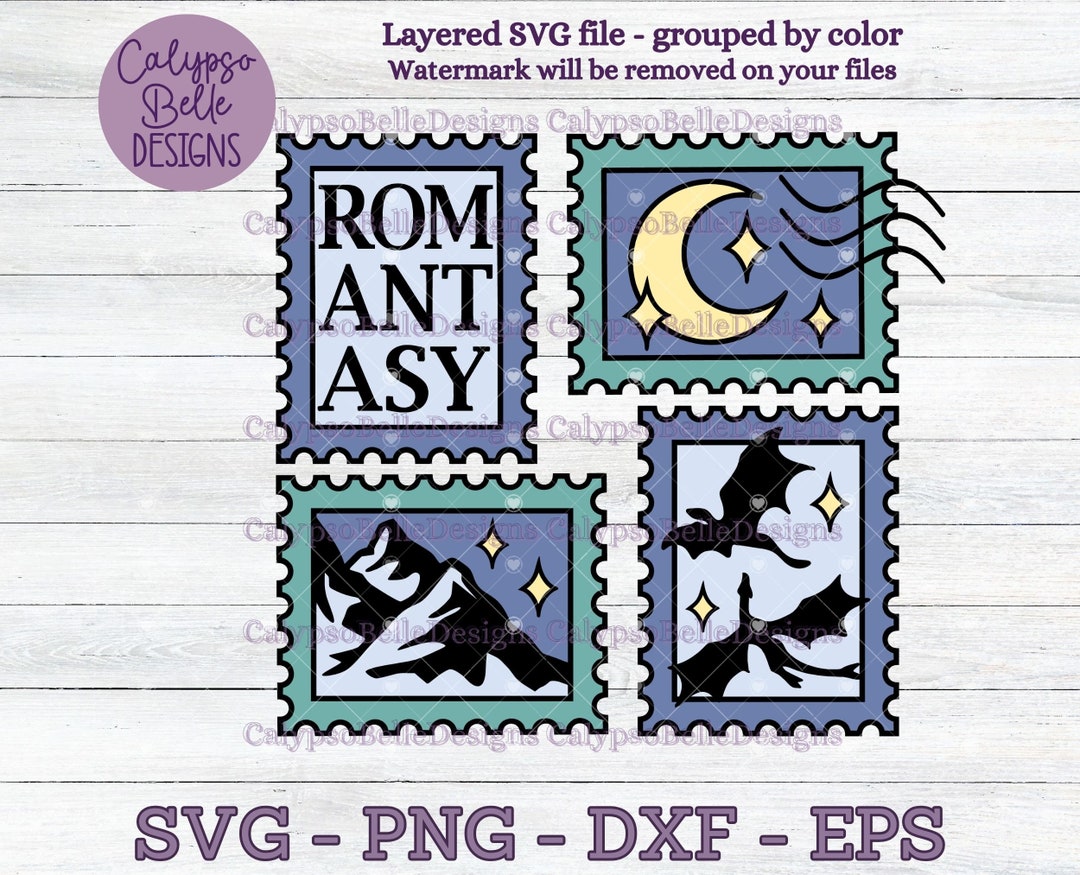 Romantasy Svg, Book Stamps Svg, Fantasy Romance Svg, Book Svg, Bookish ...