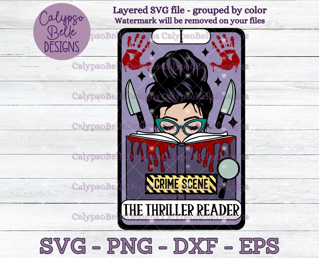 Thriller Reader Tarot Card Svg, Horror Svg, Thriller Svg, Murder ...