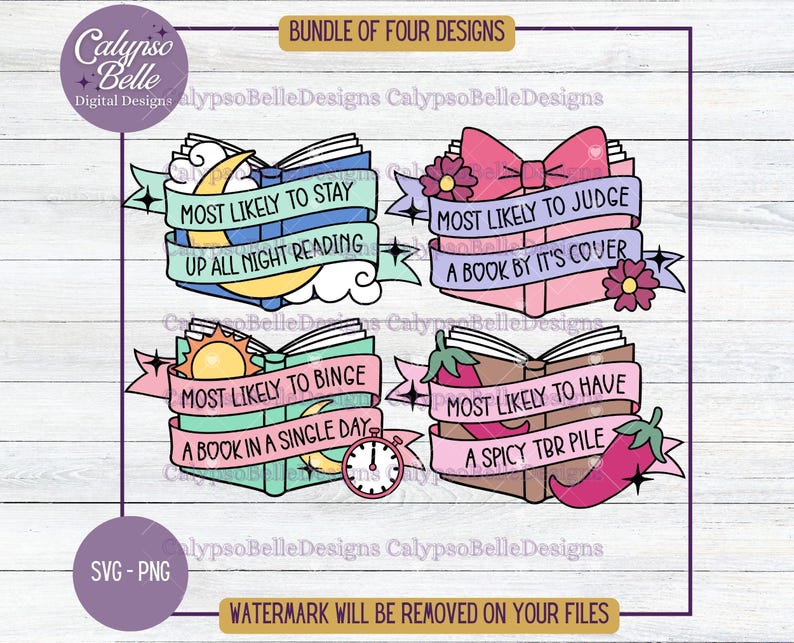 Bookish SVG Bundle: Reader Designs (digital Download) - Etsy