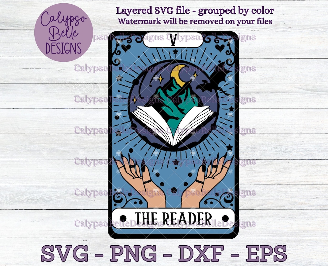 The Reader Tarot Card Svg / Book Svg / Fantasy Reader Tarot Svg ...
