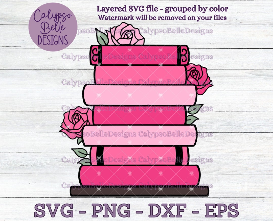 Blank Book Stack Svg, Romance Smut Book Svg, Book Stack Svg, Romance ...