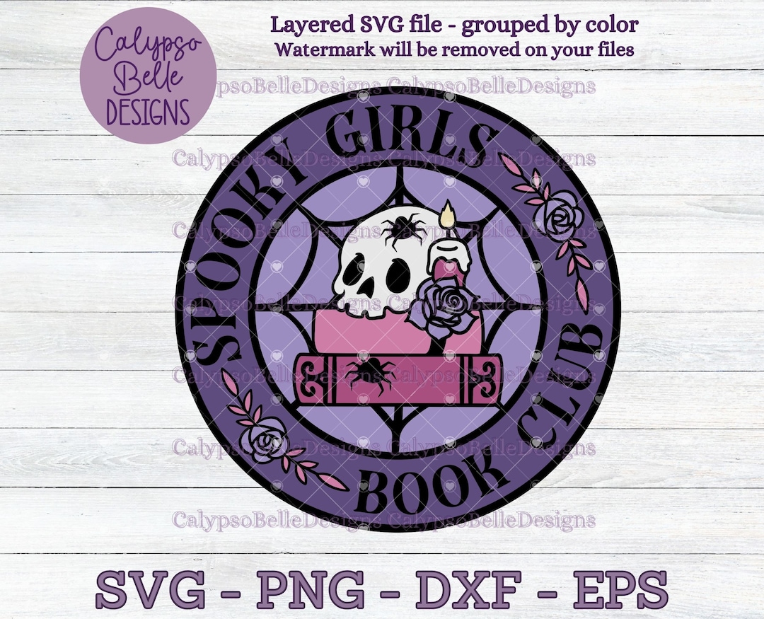 Spooky Girls Book Club Svg / Spooky Svg / Spooky Girl Svg / Reader Svg ...