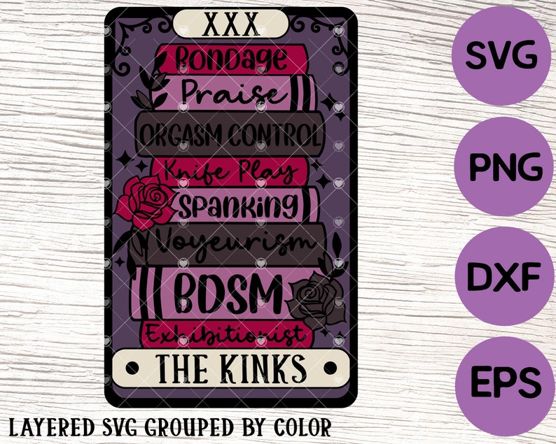 Kinky Book Tarot Card Svg / Romance Smut Book / Kinks Svg / - Etsy UK