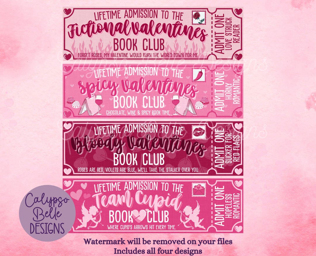 Book Club Bookmarks, Cupid Book Club, Digital Printable Bookmark ...
