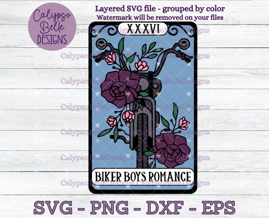 Biker Boys Romance Tarot Card Svg / Dark Romance Svg / Trigger Warning ...