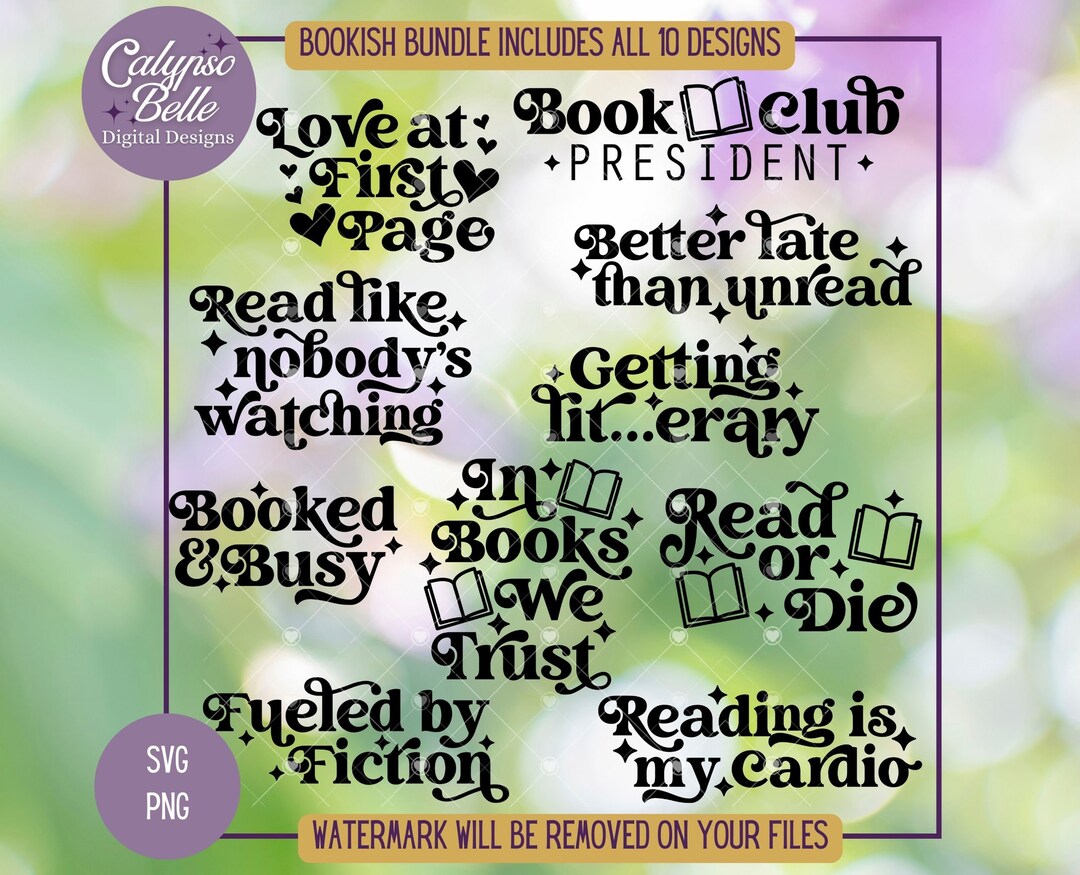 Bookish Bundle Svg, Book Club, Book Svg, Bookish Svg, Book Lover Svg ...