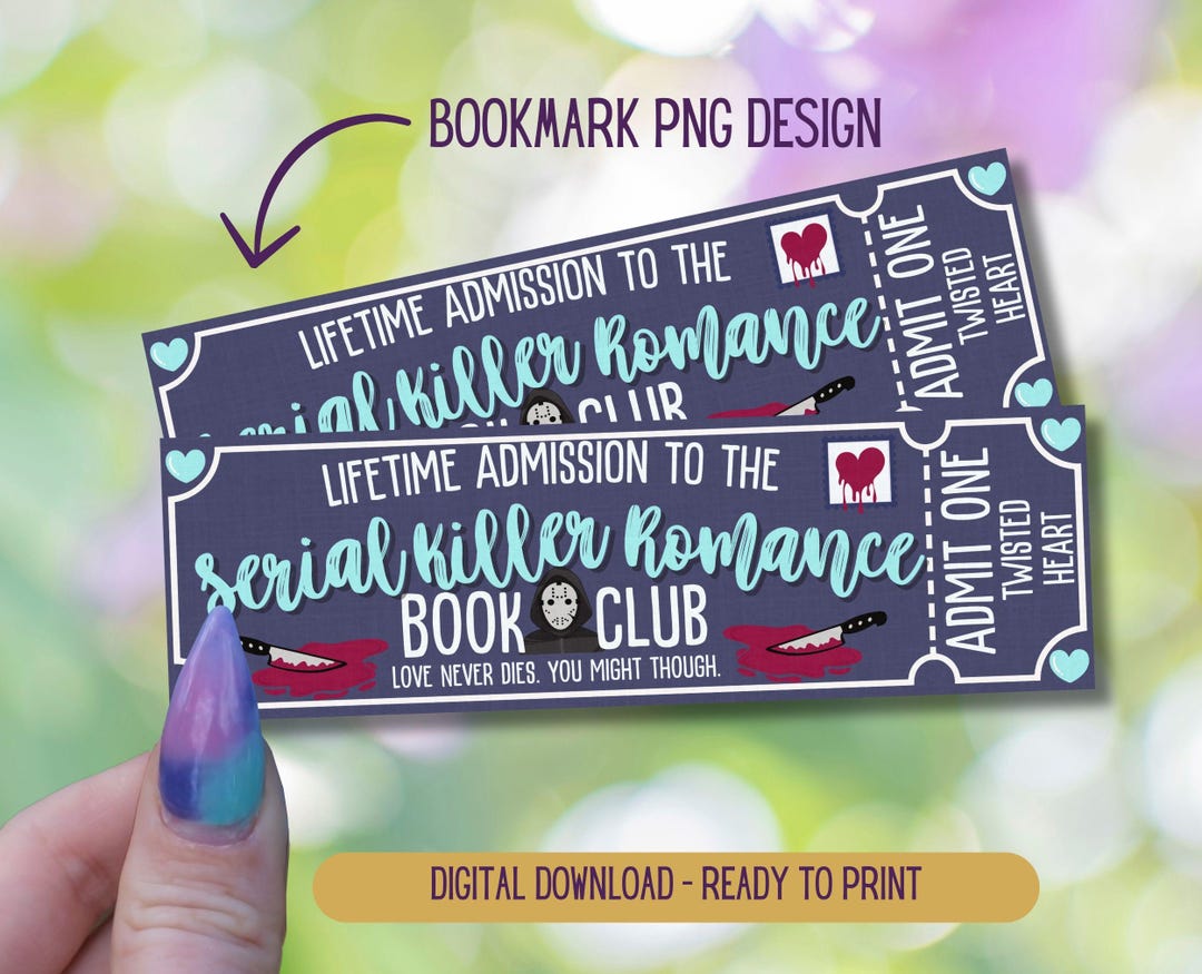 Book Club Bookmarks, Serial Killer, Thriller Bookmark, Printable ...