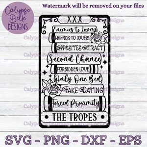 Book Tropes Tarot Card Svg, Romance Smut Book Svg, Enemies to Lovers ...