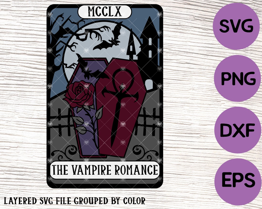 The Vampire Romance Tarot Card Svg / Romance Book Tropes Svg / - Etsy