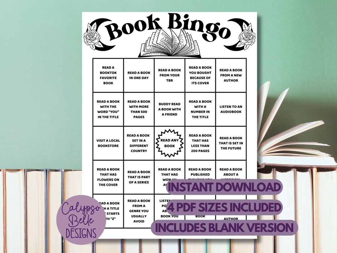 Book Bingo, Book Bingo Printable, A5 Journal Page, Reading Challenge ...