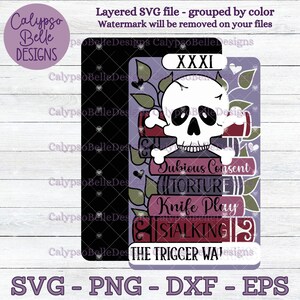 The Trigger Warnings Tarot Card Svg / Book Tropes Svg / Romance Smut ...