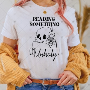 Reading Something Unholy Svg / Romance Smut Book Svg / Enemies to ...