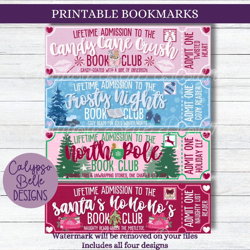 Book Club Ticket Bookmarks - Etsy