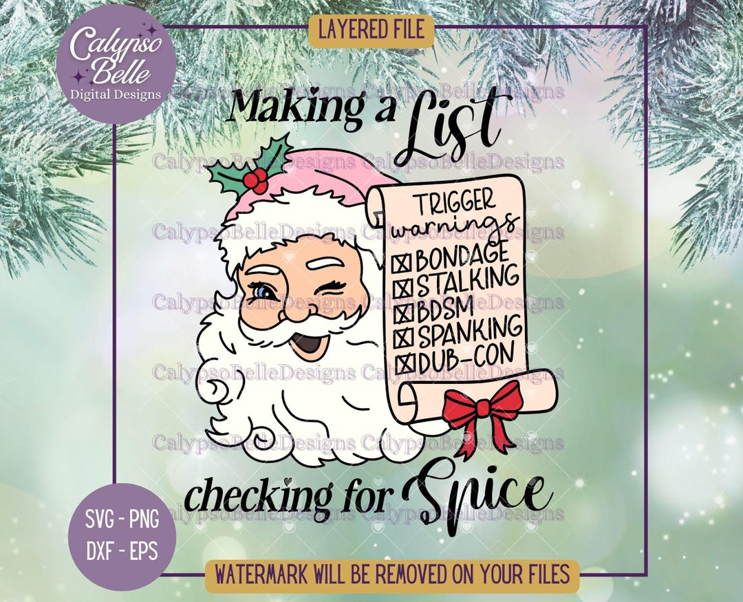 Bookish Santa Making a List SVG PNG: Spice Reader Christmas (digital ...