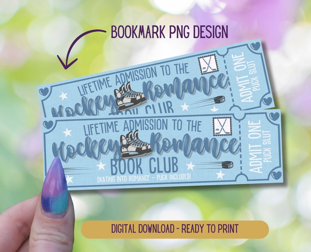 Book Club Bookmarks, Hockey Romance Bookmark, Digital Printable ...