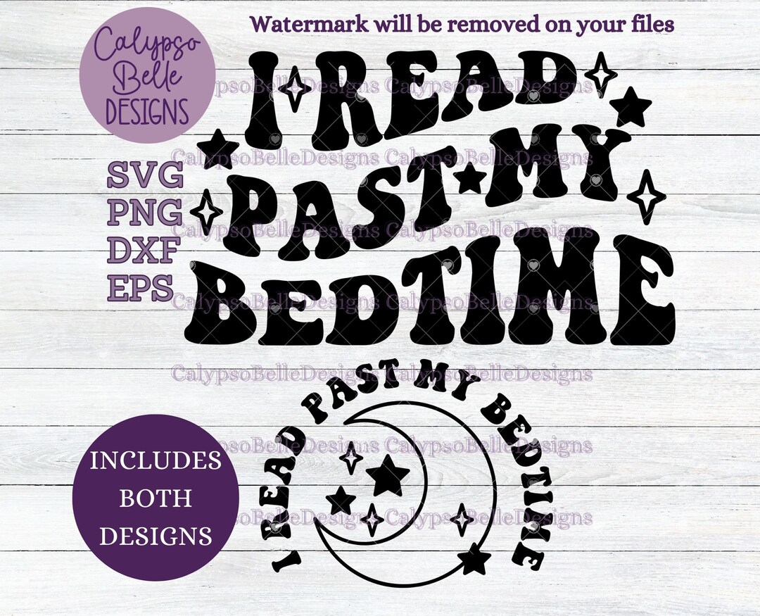I Read Past My Bedtime Svg / Bookish Svg / Wavy Text Svg / Book Tok Svg ...