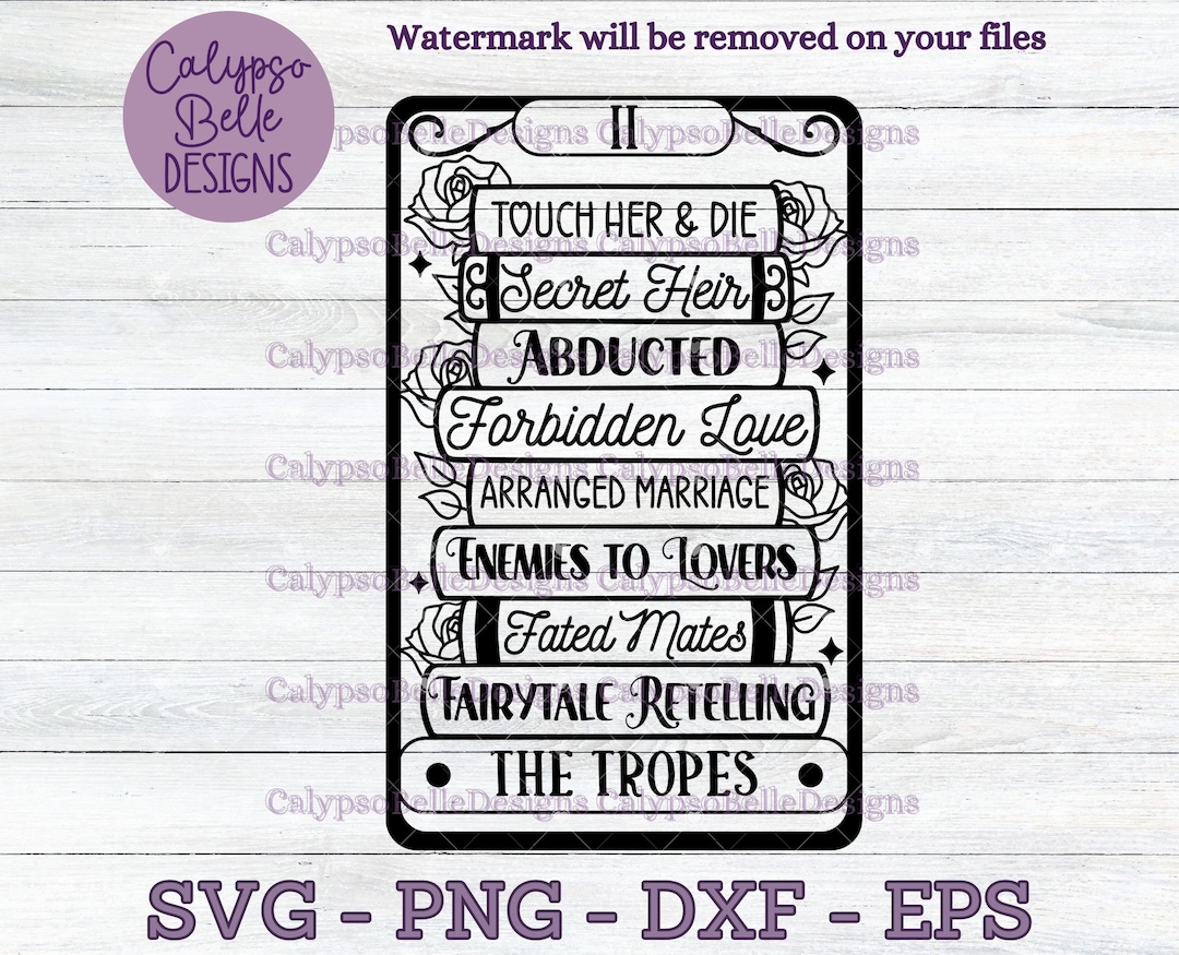 Book Tropes Tarot Card Svg, Romance Smut Book Svg, Enemies to Lovers ...