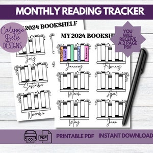 Reading Log Printable, Instant Download Printable Tracker, Reading Log ...
