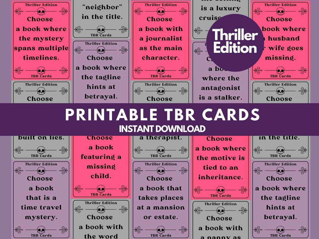 Printable TBR Cards, to Be Read Card Game, Reading Prompt, Reading ...