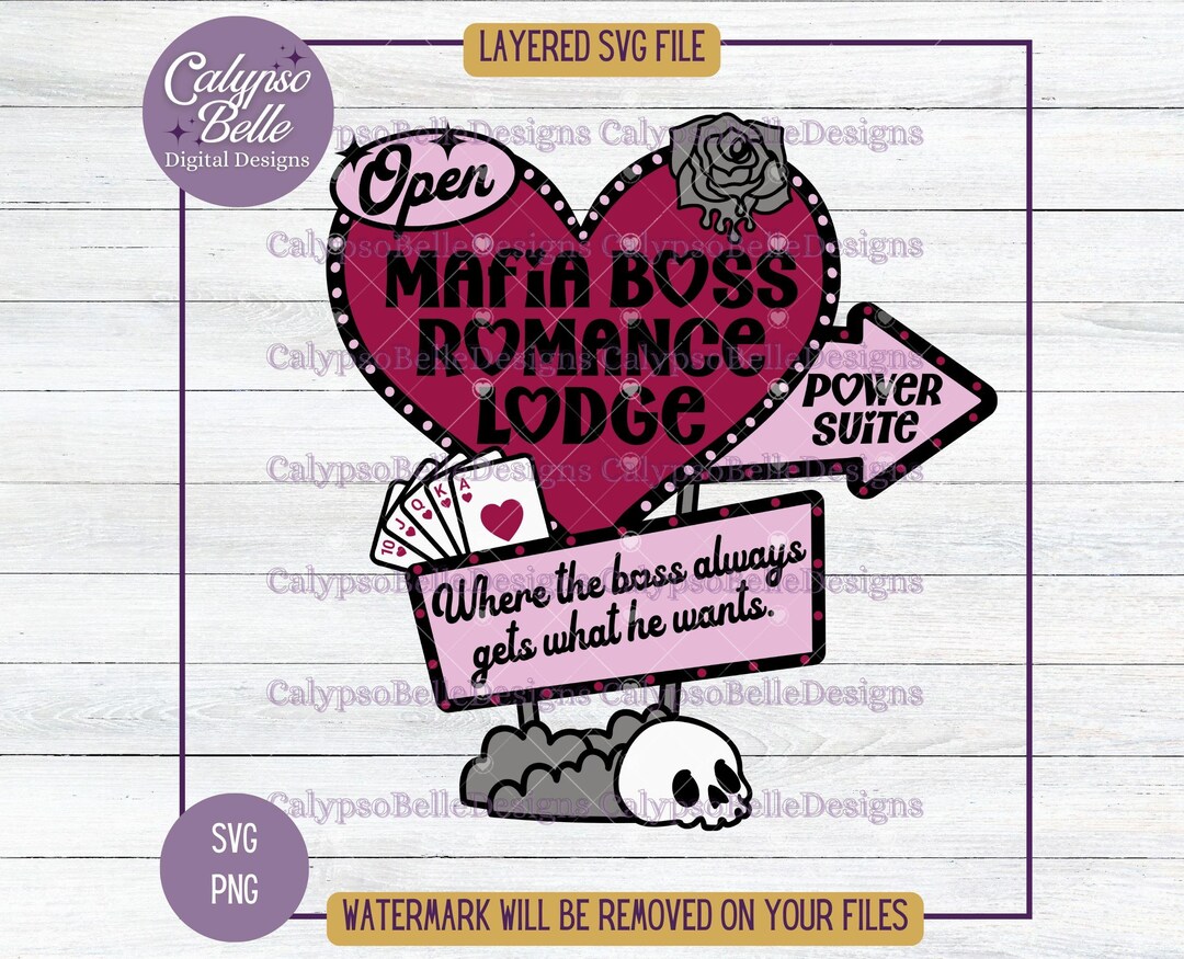 Mafia Boss Romance Lodge SVG: Bookish Retro Motel Design (digital ...