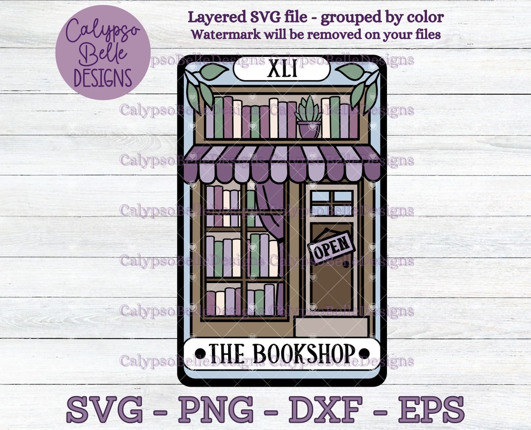 The Bookshop Tarot Card Svg, Bookstore Svg, Book Svg, Reader Tarot Svg ...