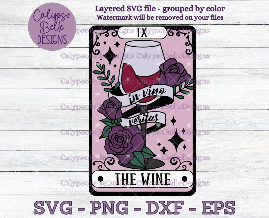 El vino svg / Wine Tarot Card svg / Wine Glass svg / Wine svg / Alcohol ...