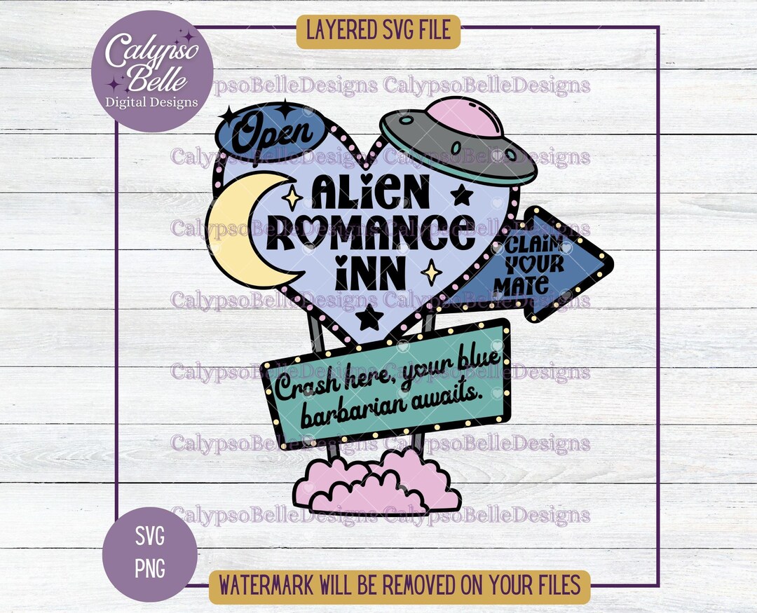 Retro Alien Romance Inn SVG: Bookish Motel Design (digital Download) - Etsy