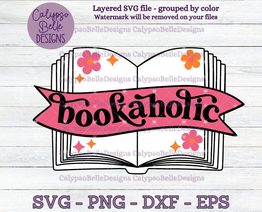 Bookaholic Svg / Bookish Svg / Reader Svg / Book Svg / Retro Book Svg ...