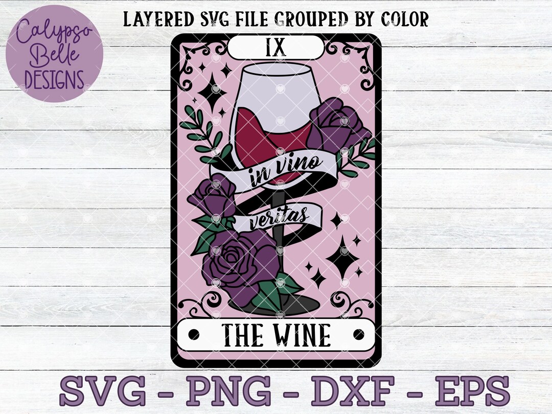 El vino svg / Wine Tarot Card svg / Wine Glass svg / Wine svg - Etsy España