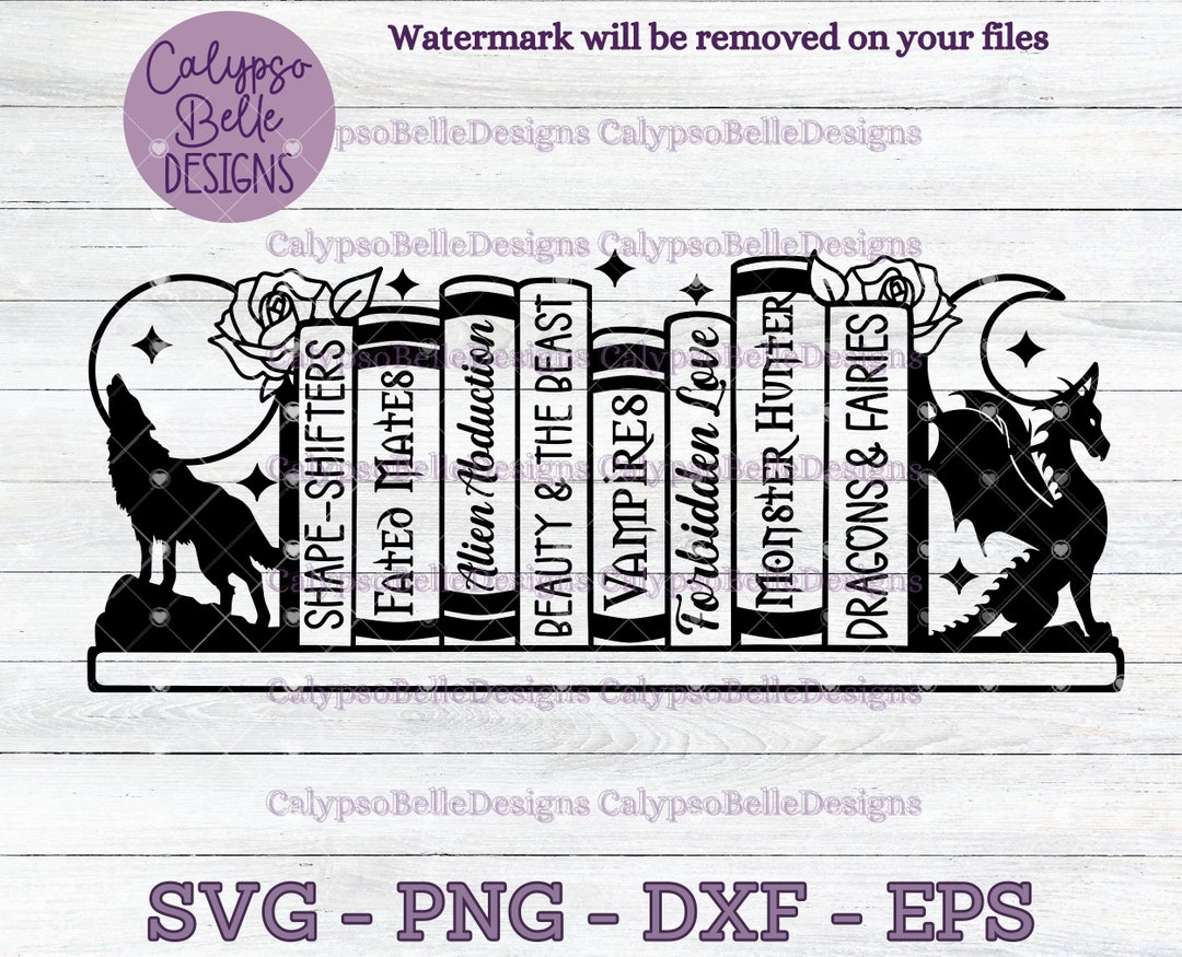 Paranormal Romance Book Shelf Svg, Romance Reader Svg, Smut Reader Svg ...