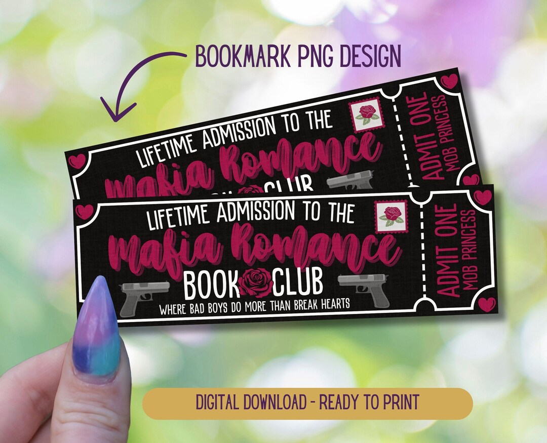 Book Club Bookmark, Mafia Romance Book Club Bookmark, Digital Printable ...