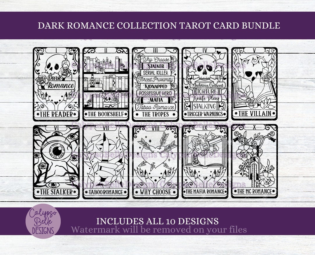 The Dark Romance Reader Tarot Card Svg, Book Svg, the Reader Svg, Dark ...