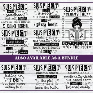 Suspect Claims Svg, Trendy Svg, Romance Smut Book Svg, Suspect ...