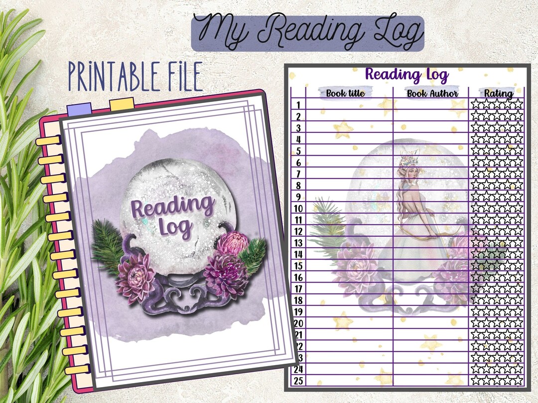 Printable Reading Log Digital Reading Journal Printable - Etsy