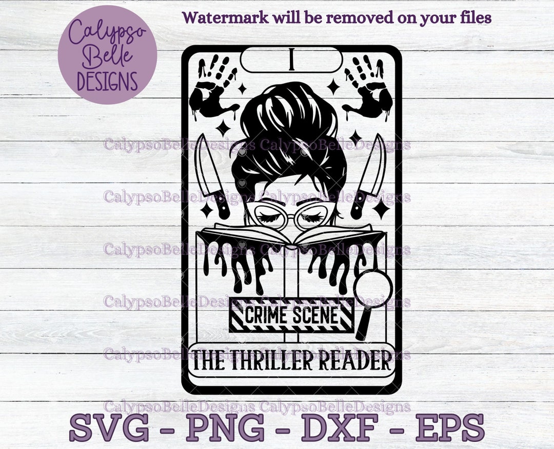 Thriller Reader Tarot Card Svg, Horror Svg, Thriller Svg, Murder ...