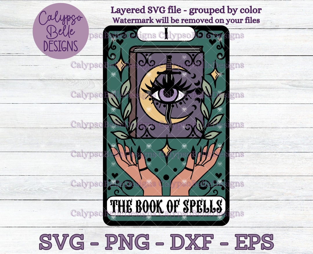 The Witch Tarot Card Svg, Witchy Svg, Book of Spells Svg, Mystical Svg ...