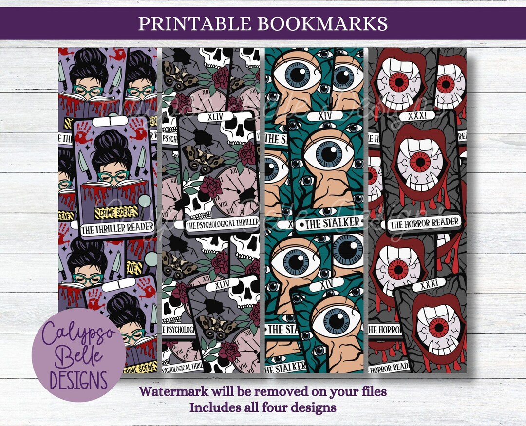 Tarot Card Bookmarks, Psychological Thriller Bookmarks, Digital ...