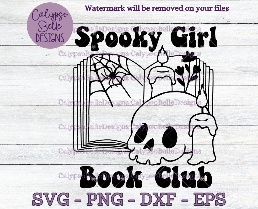 Spooky Book Club Svg, Late Night Book Club, Horror Reader, Floral Book ...