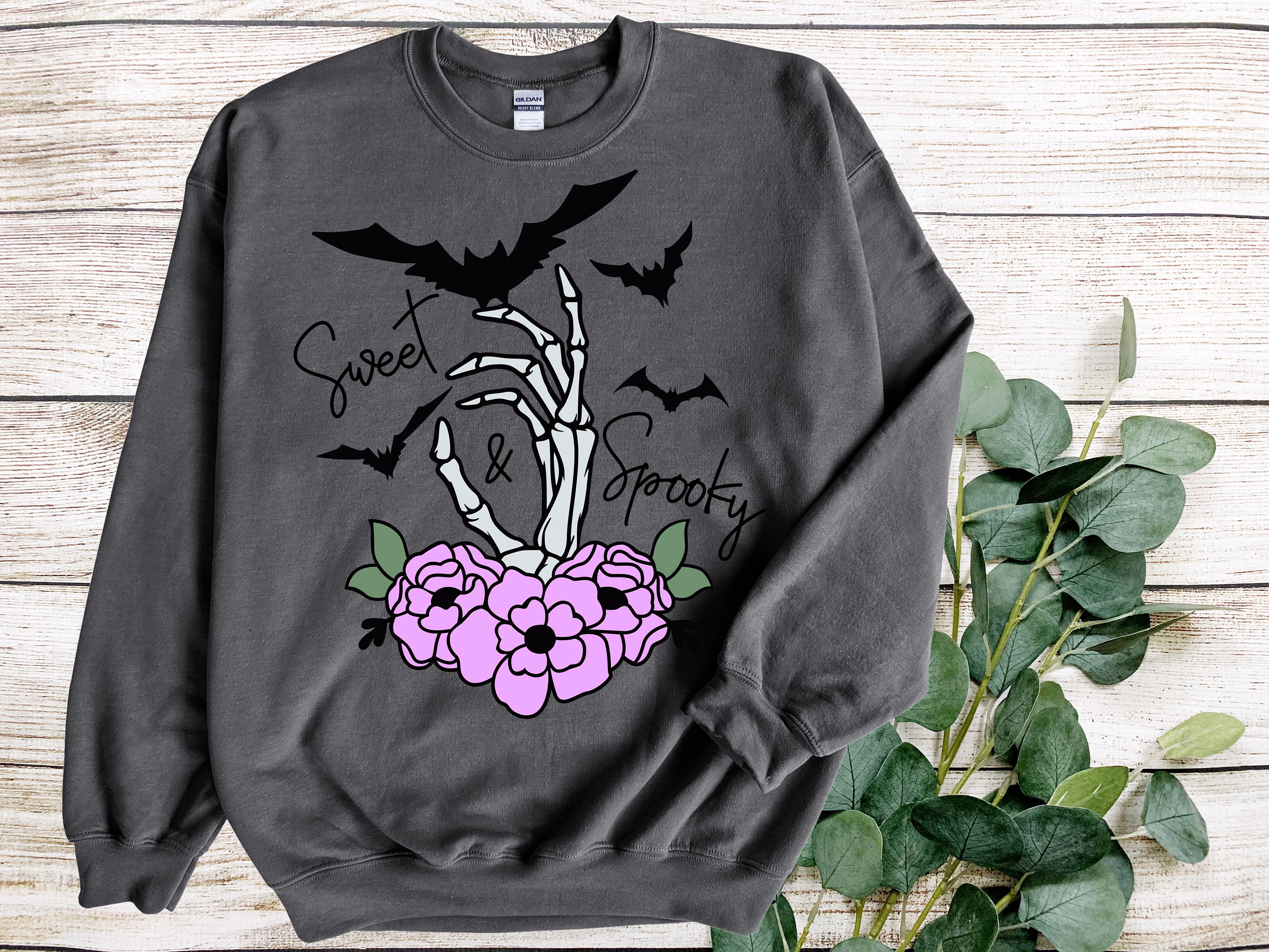 Spooky Svg / Sweet & Spooky Svg / Skeleton Hand Bat Svg / Emo Gothic ...