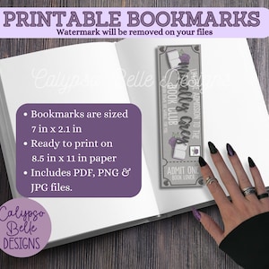 Book Club Bookmarks, Morally Grey Bookmark, Digital Printable Bookmarks ...