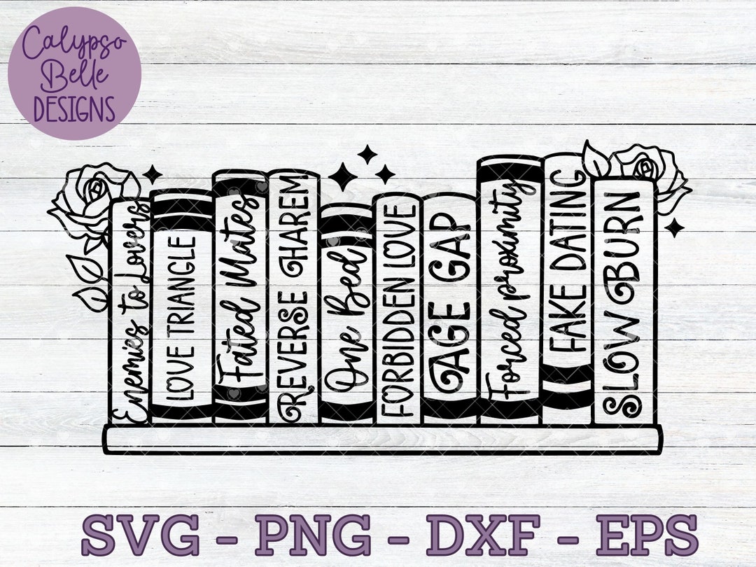 Book Tropes Shelf Svg / Romance Smut Book Svg / Enemies to - Etsy