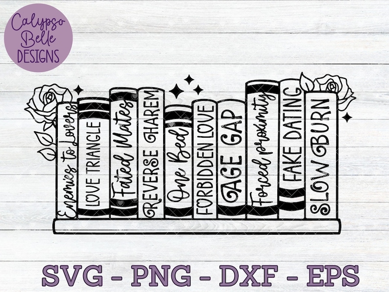 Book Tropes Shelf Svg / Romance Smut Book Svg / Enemies to - Etsy Canada