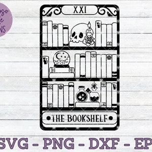 The Witchy Bookshelf Tarot Card Svg / Witchy Svg / Book Svg / - Etsy