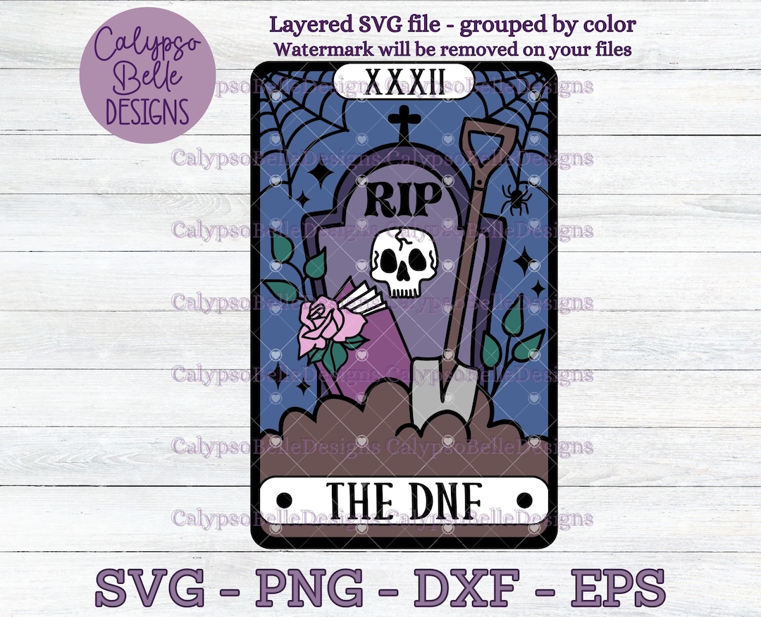 The DNF Book Tarot Card Svg, Did Not Finish Svg, Bookish Svg, Book ...