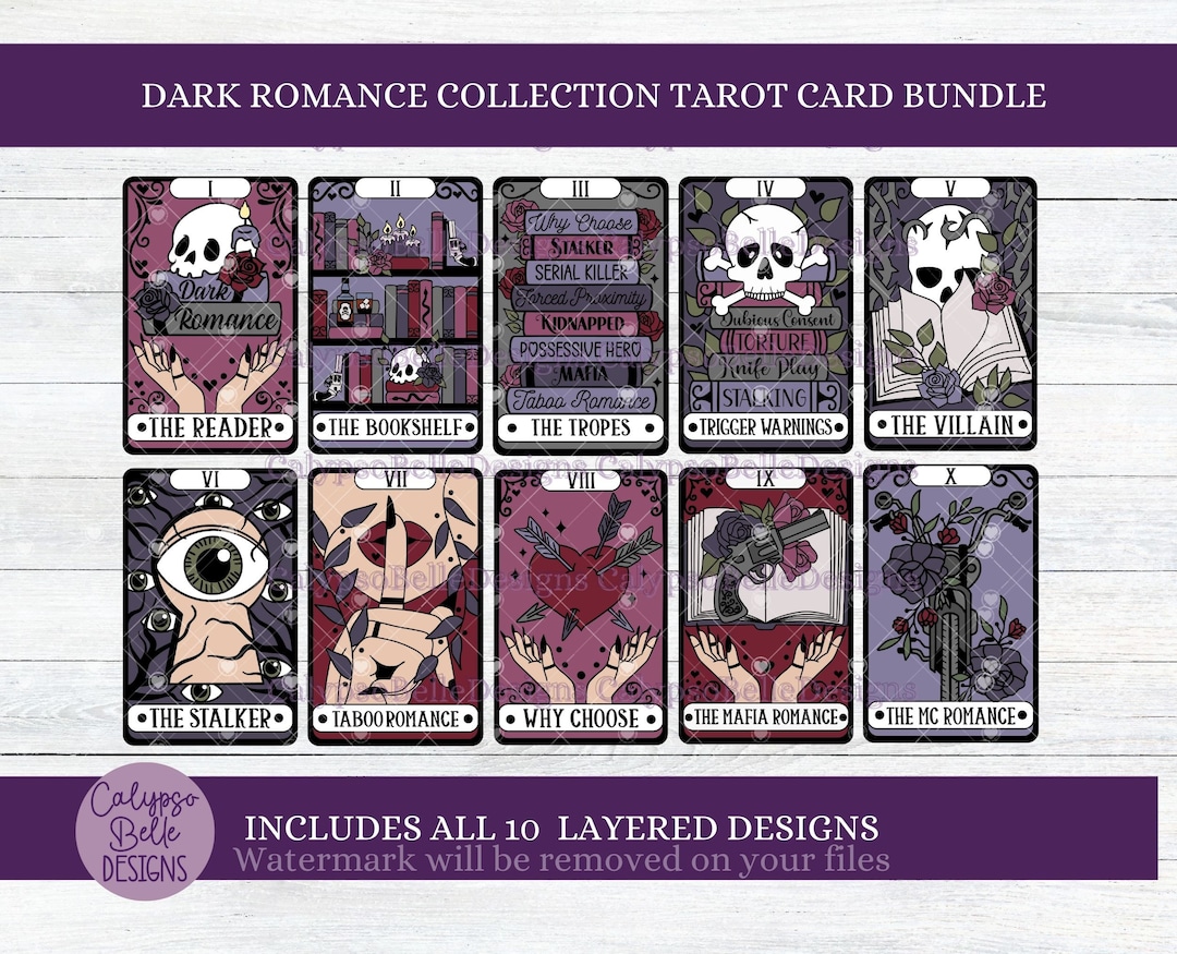 The Dark Romance Reader Tarot Card Svg, Book Svg, the Reader Svg, Dark ...