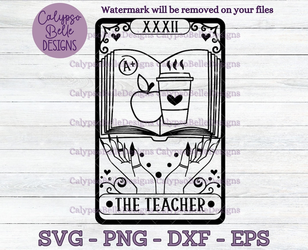 The Teacher Tarot Card Svg / Teacher Svg / Future Teacher Svg / Reading ...