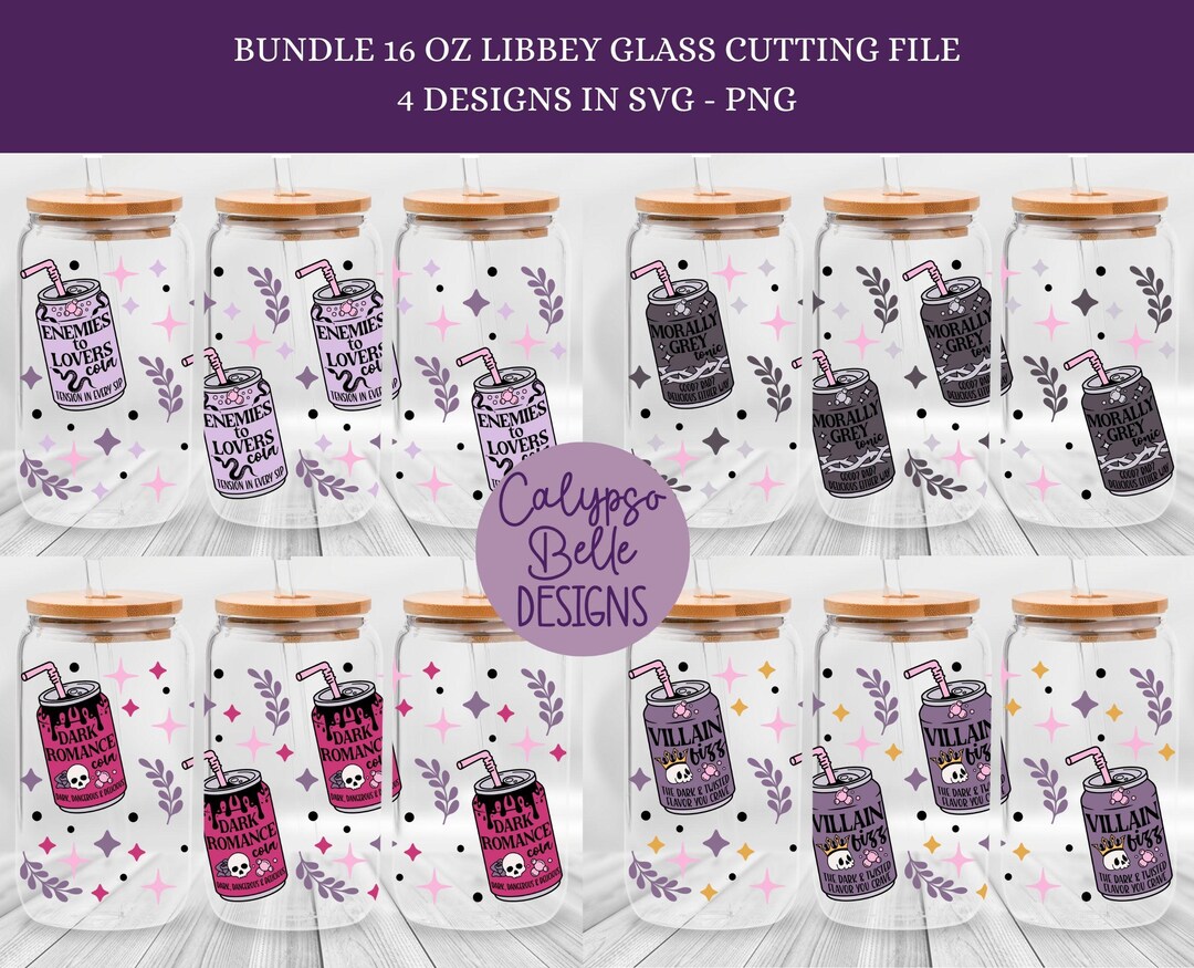 Dark Romance Svg, Bookish Soda Pop Svg, Bookish Libbey Glass Wrap Svg ...