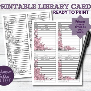 Library Card Printable, Instant Download Printable Card, Spicy Book ...