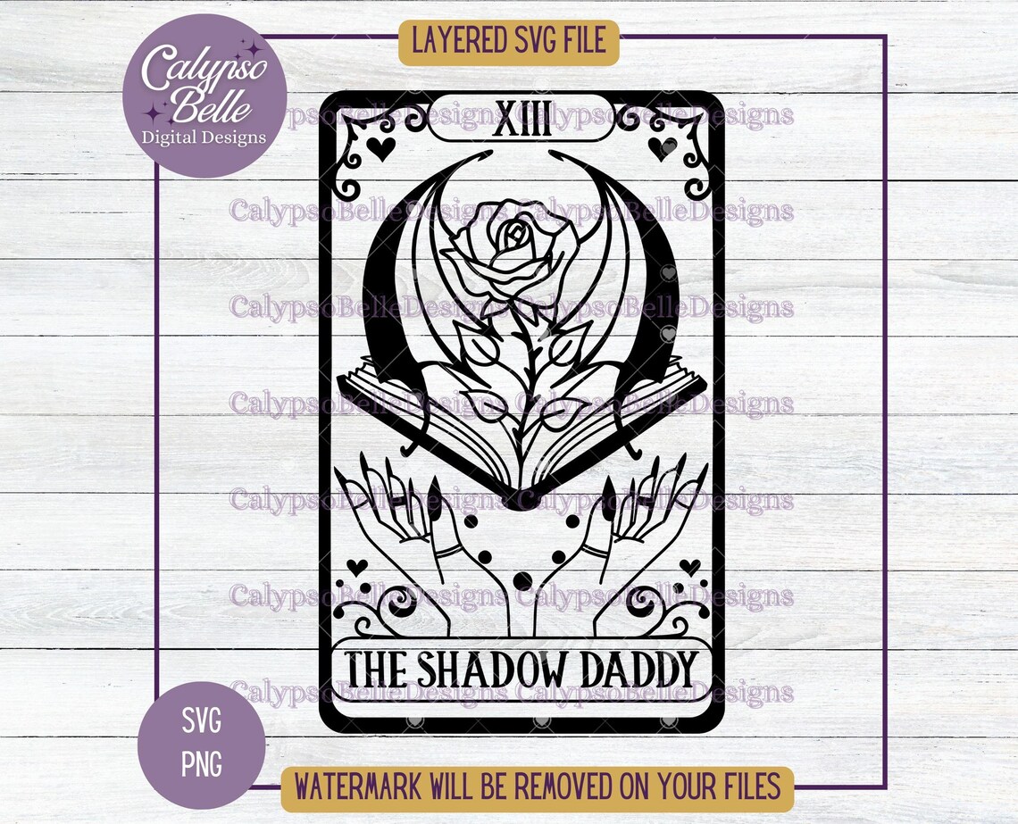 Shadow Daddy Tarot Card SVG: Dark Romance Reader, Bookish (digital ...