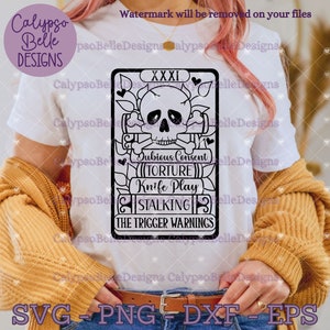 The Trigger Warnings Tarot Card Svg / Book Tropes Svg / Romance Smut ...